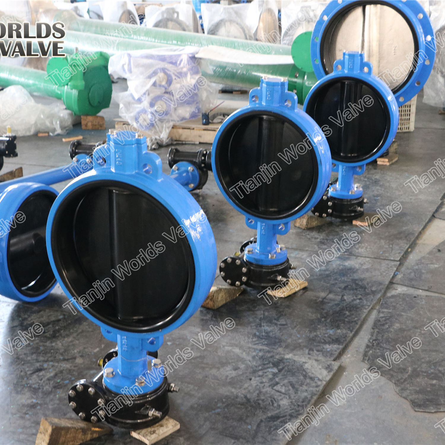 EPDM Rubber Coated Disc Butterfly Valve with Square Stem/Stem with Key ...