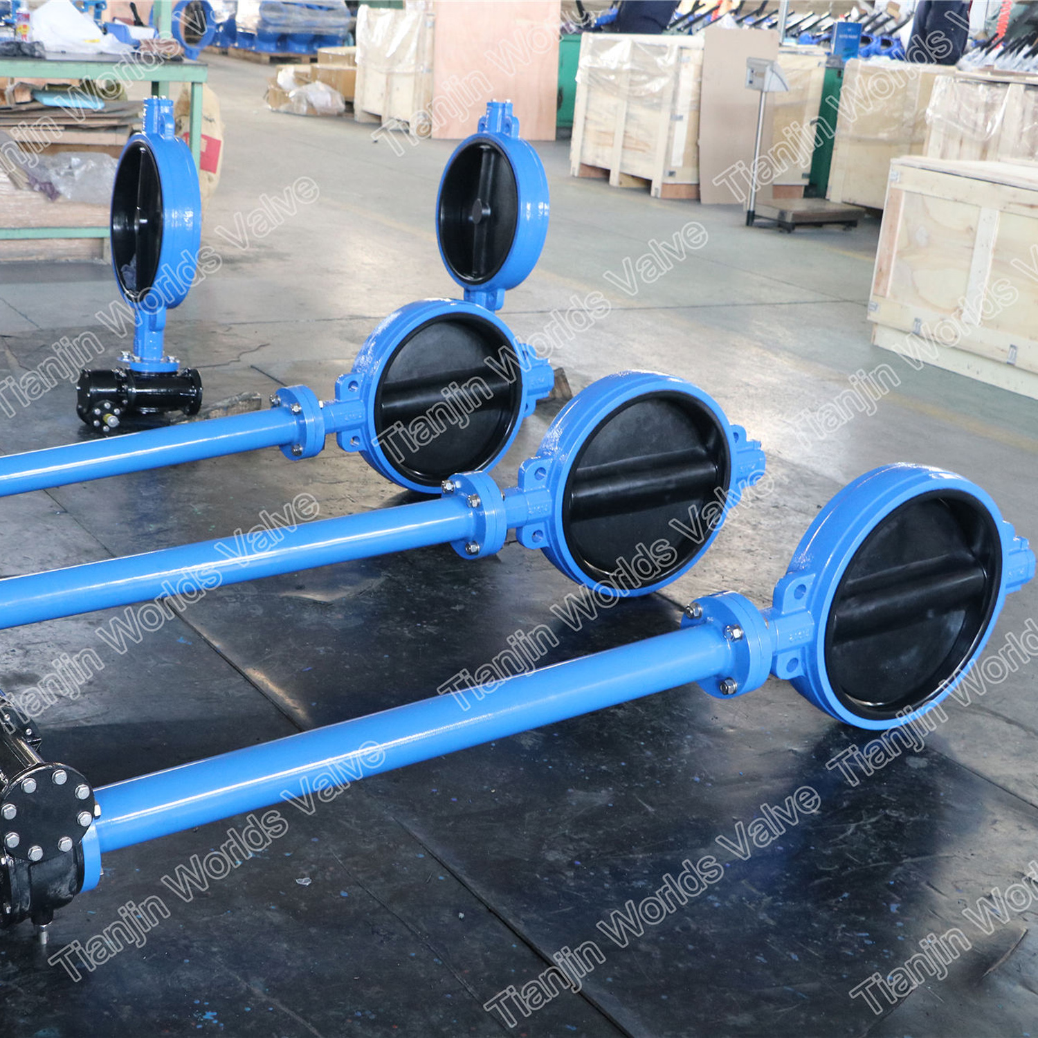 EPDM Rubber Coated Disc Butterfly Valve with Square Stem/Stem with Key ...